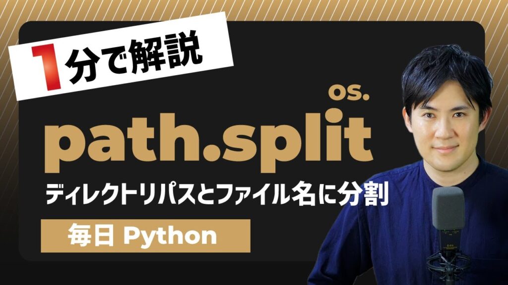 【毎日Python】Pythonでディレクトリパスとファイル名に分割｜os.path.split | Pythonちゃん