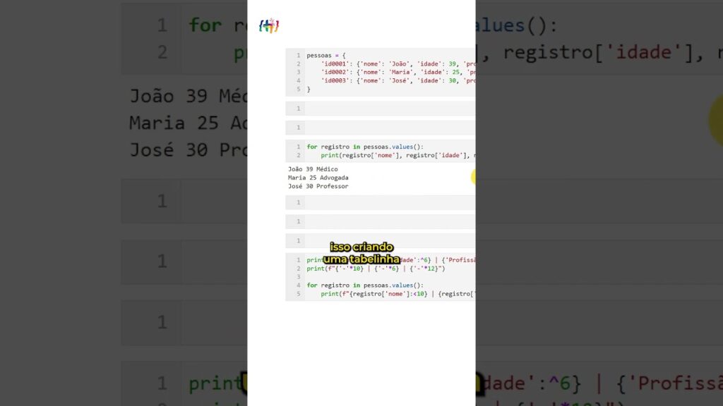 Criando uma tabela com print no Python | #shorts | Pythonちゃん