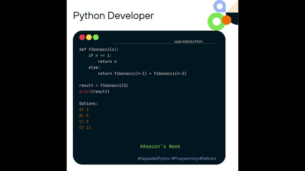 Fibonacci – Amazon’s Interview week 六 ‍ | #mcq #mcqs #python # ...