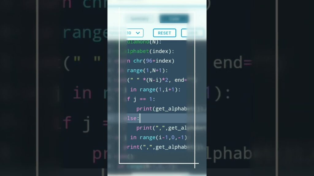 Alpha Diamond Using Python Ccbp Nxtwave Nxtwaveccbp Programming Python Coding Shorts Viral