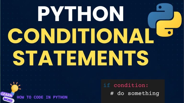 Python for Beginners | How to Write Coditional Statements | Pythonちゃん